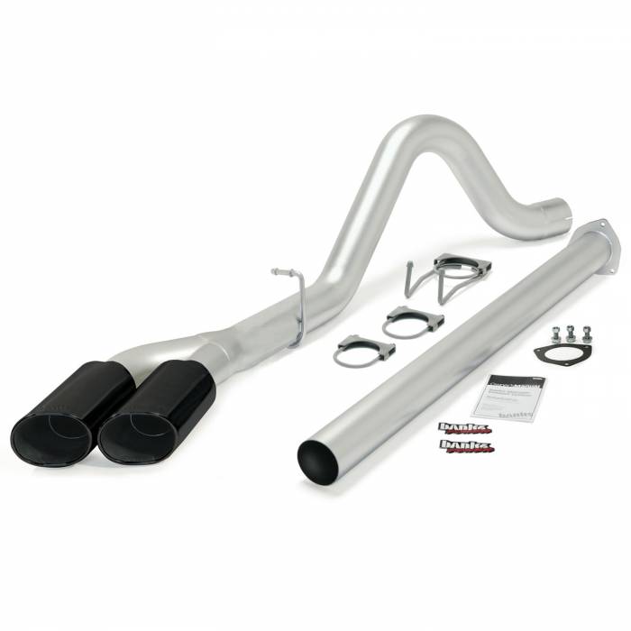 Monster® Exhaust System 4-inch Single Exit, Cerakote Black Dual Tip fo ...